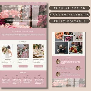 Professional Floral Website Template, Modern Florist Business Portfolio ...