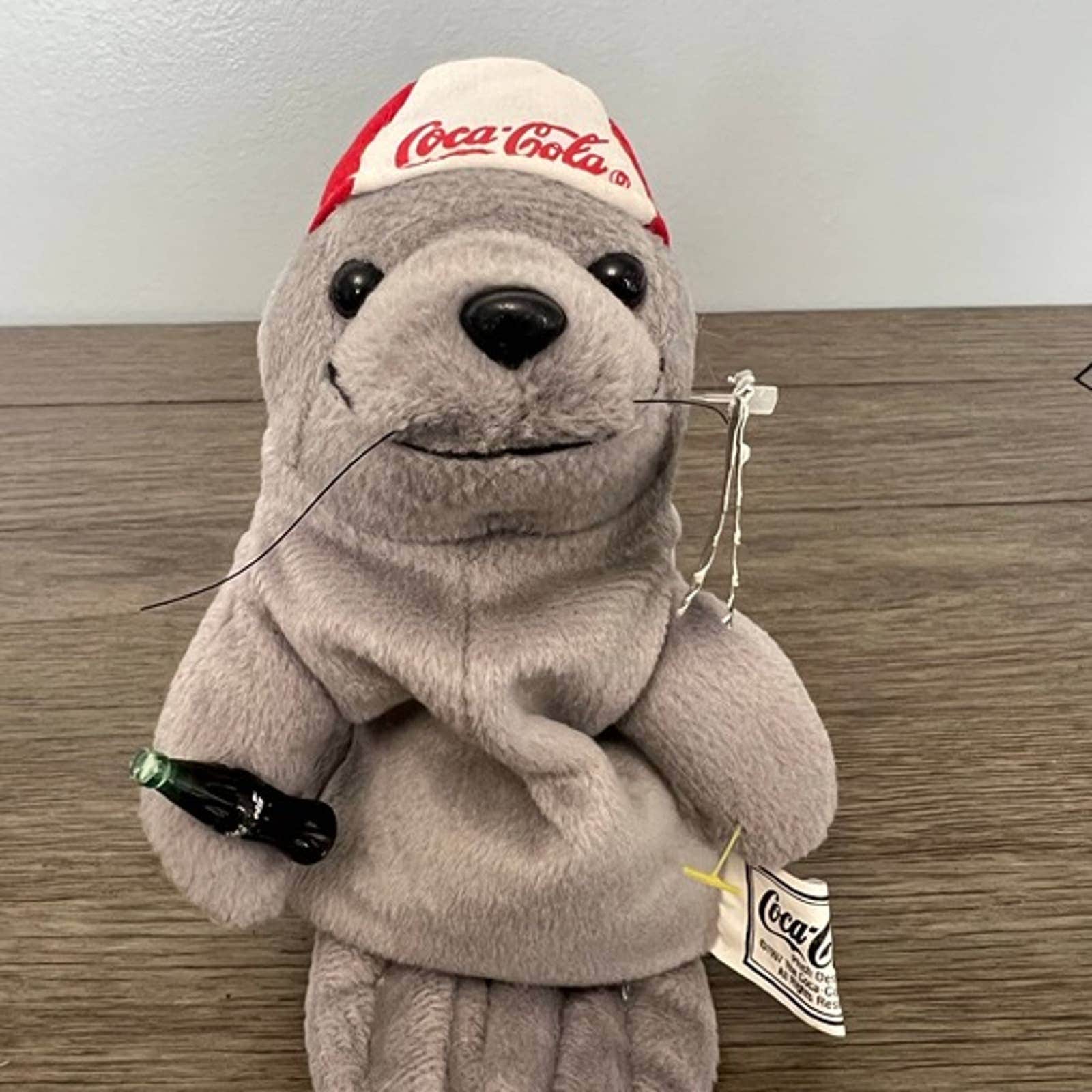 Coke Coca Cola Gray Seal in Baseball Cap Bean Bag Plush Vintage 1997 - Etsy