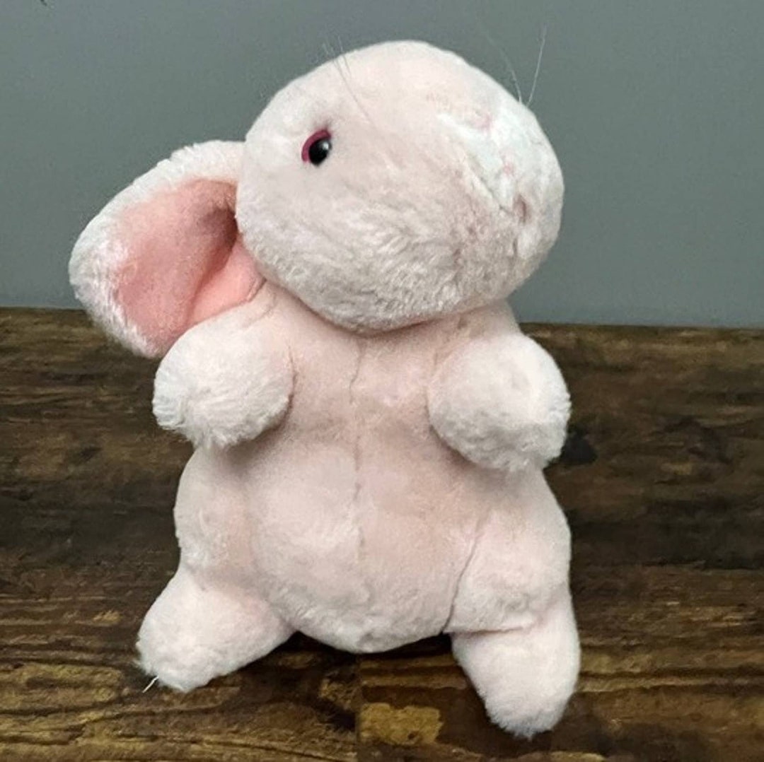 Vintage Pink Bunny Standing Plush - Etsy