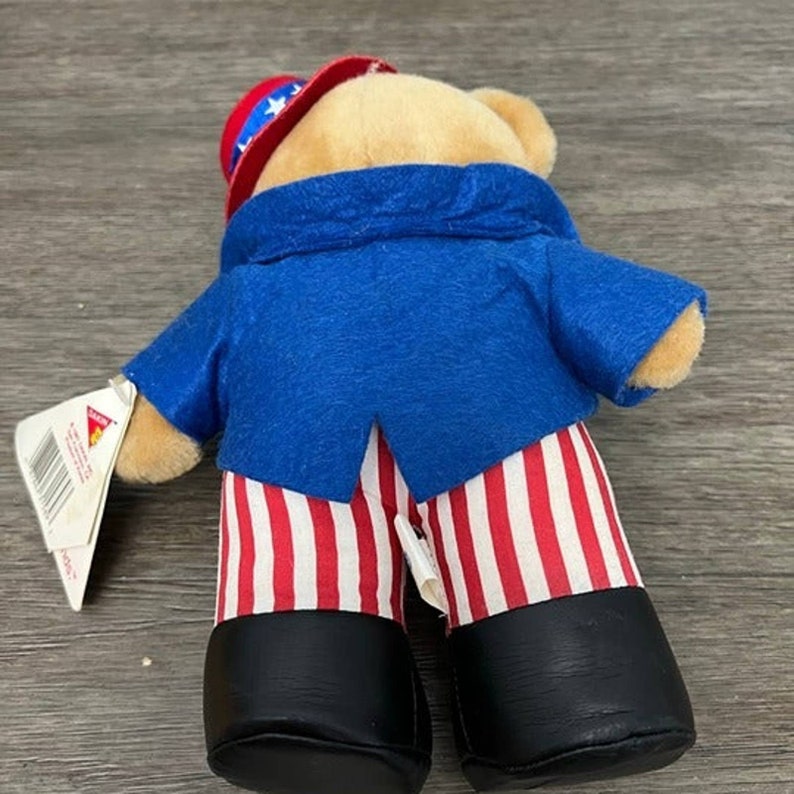 Dakin Uncle Sam Bear Red White Blue Stars & Stripes Hat Plush Vintage ...