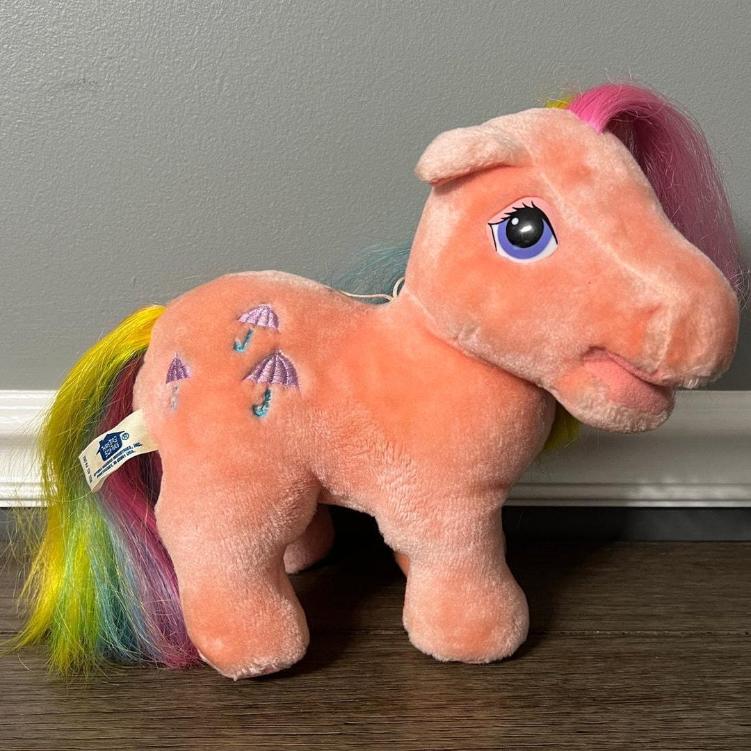 Vintage 1984 My Little Pony Parasol Plush Hasbro Softies G1 Rainbow ...