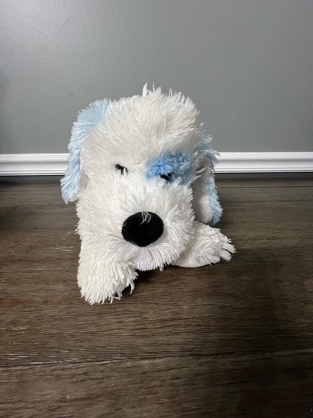 Boyd's Bears Blue & White Long-hair Flopsie Dog Plush - Etsy