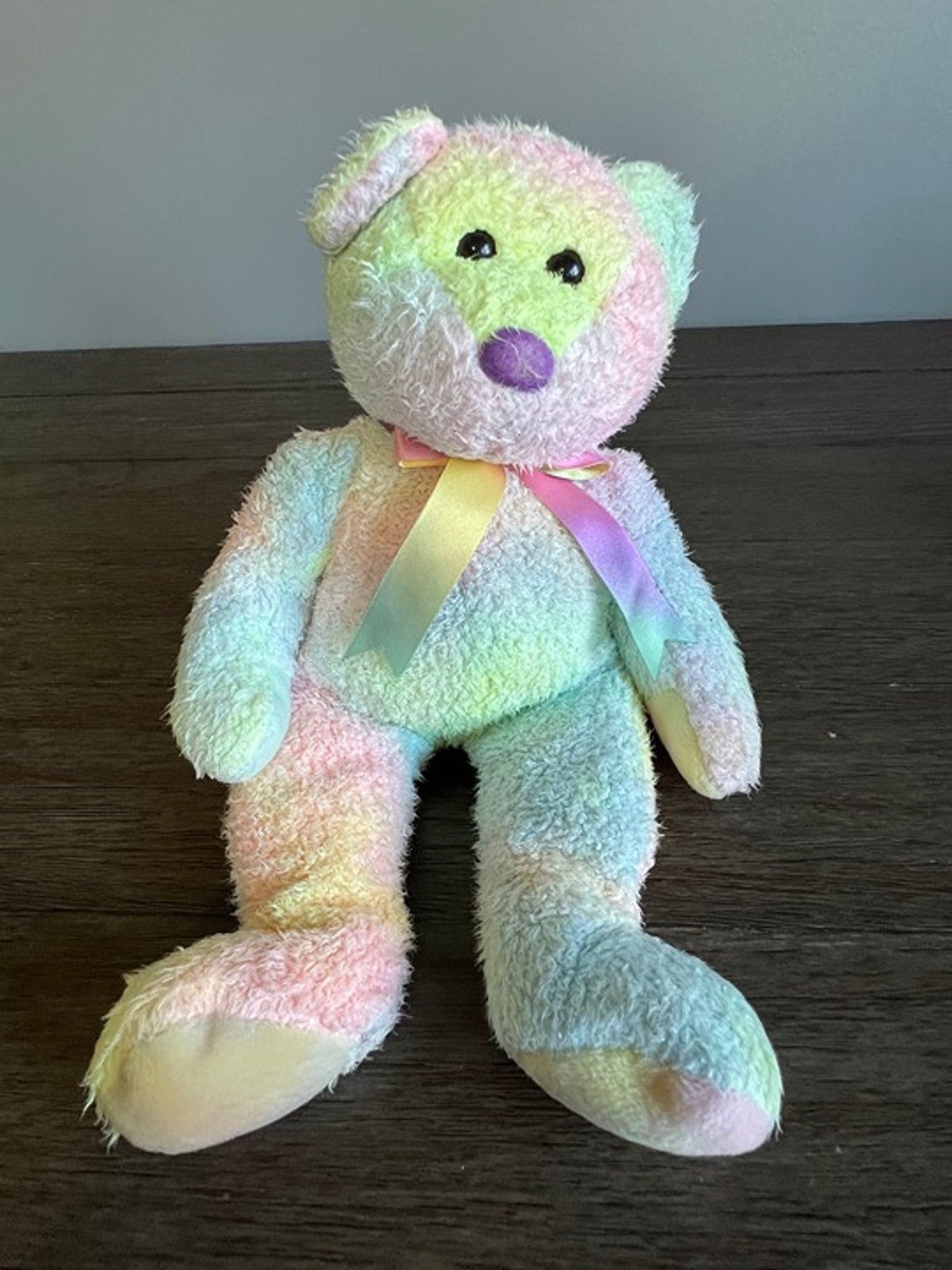 Vintage 1999 Ty Beanie Buddies Tye Dye Groovy Teddy Bear Plush - Etsy