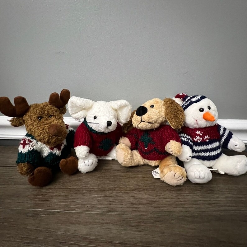 Vintage 1996 Chrisha Creations Playful Plush Bundle in Christmas ...