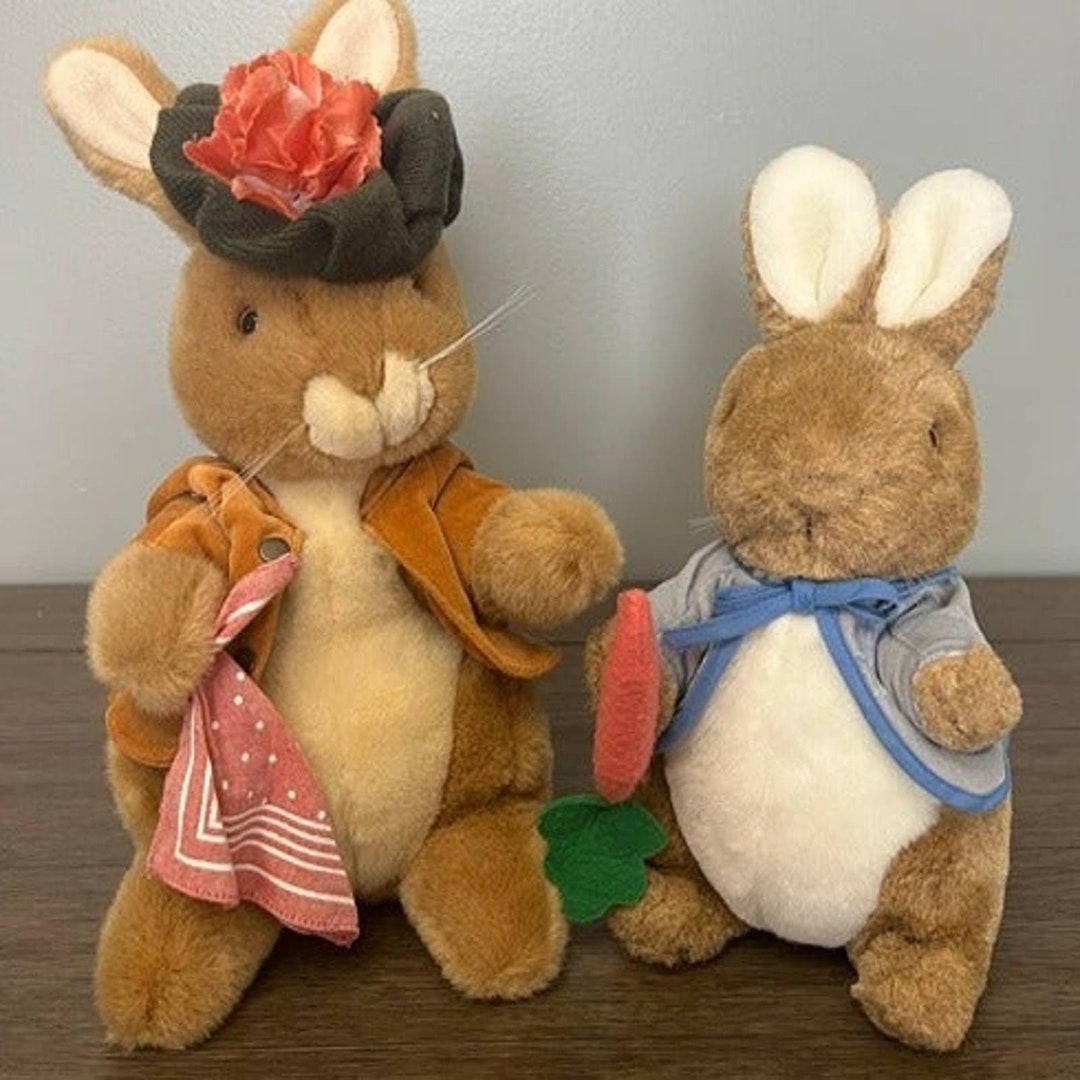 Vintage Mrs. Benjamin Bunny & Peter Rabbit Plush 11 and - Etsy