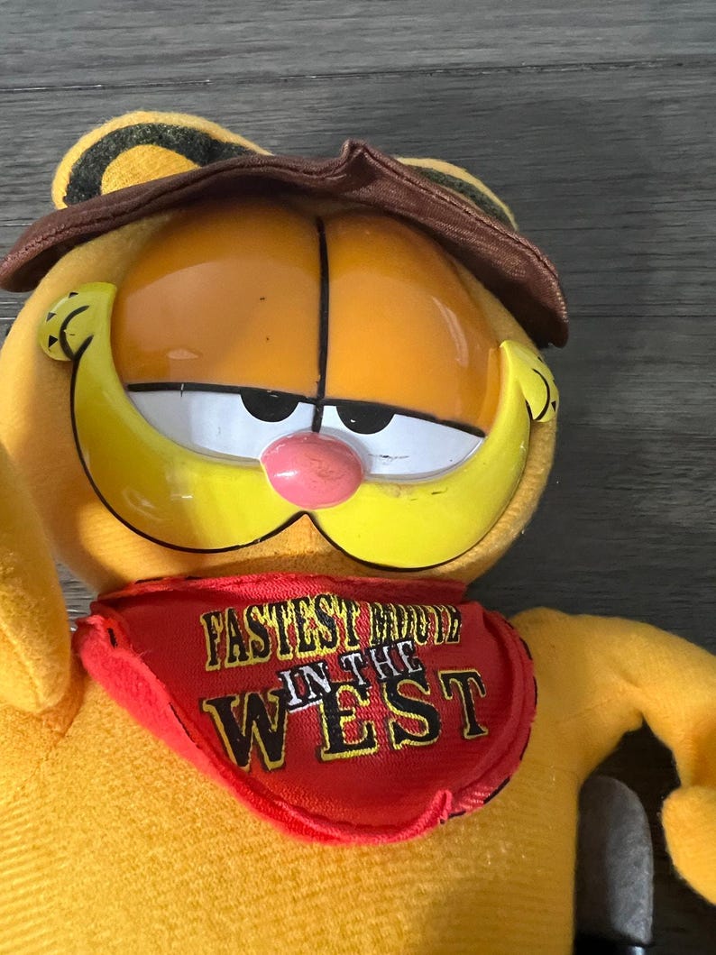 Nanco Cowboy Garfield With Fork & Spoon Plush - Etsy