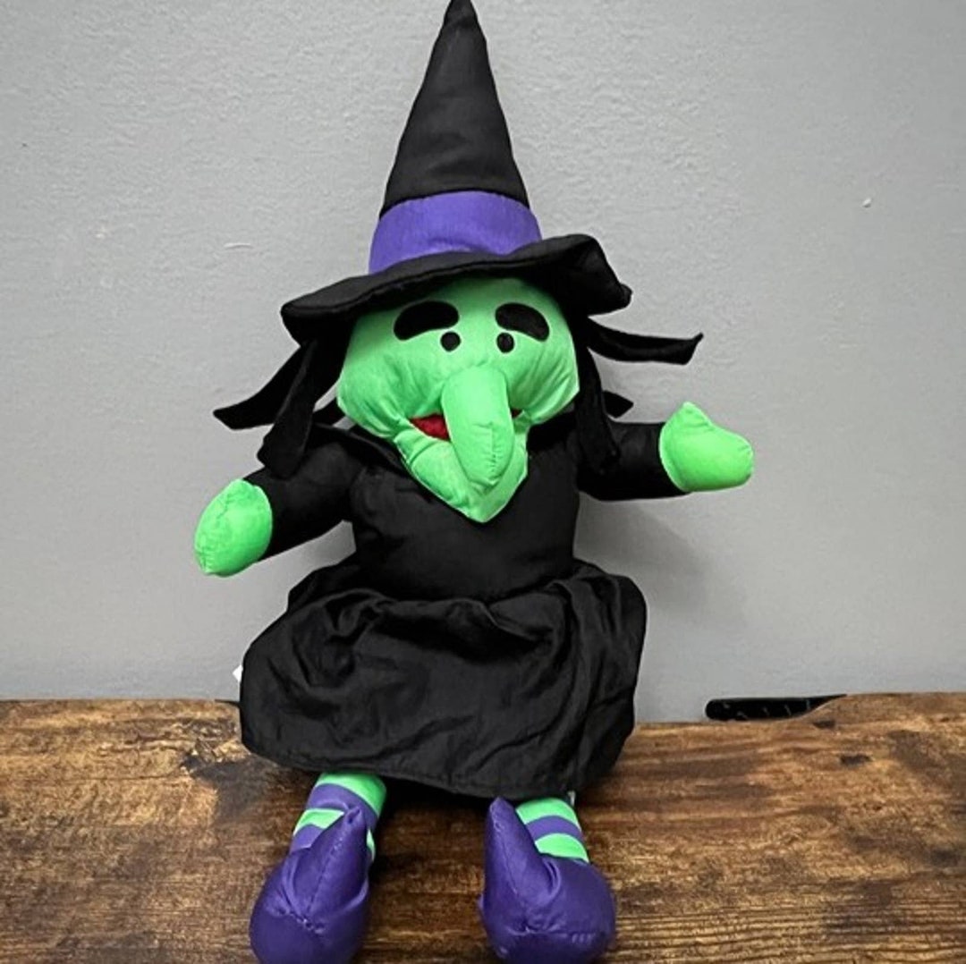 Int'l Silver Co Green Black Puffy Nylon Halloween Witch Plush - Etsy