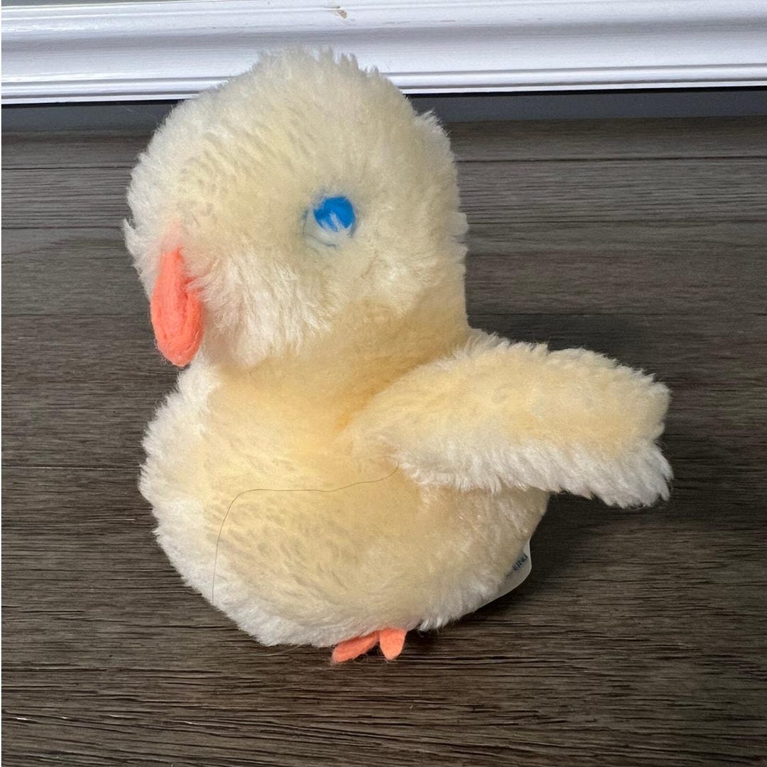 Vintage Eden Yellow Fluffy Duck Chick Plush - Etsy