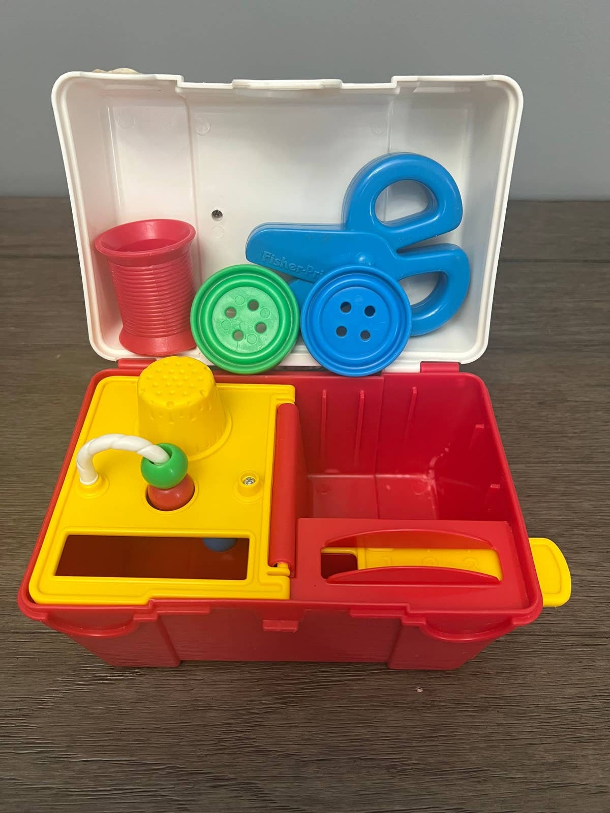 Fisher Price Baby's First Sewing Box W/ Spool Buttons and Scissors ...