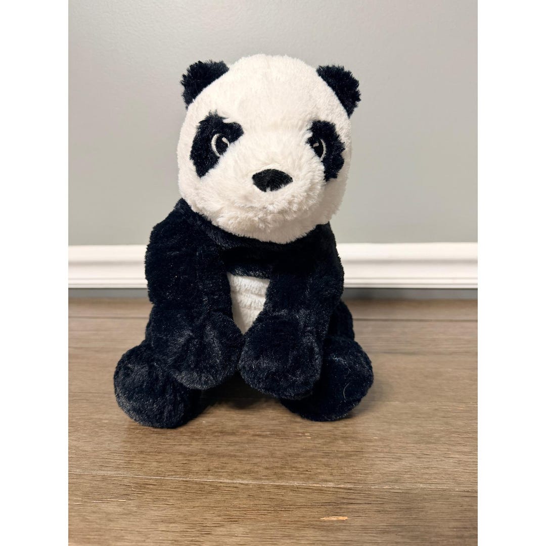 IKEA Kramig Panda Plush Stuffed Animal Toy Black White Sitting Cute ...