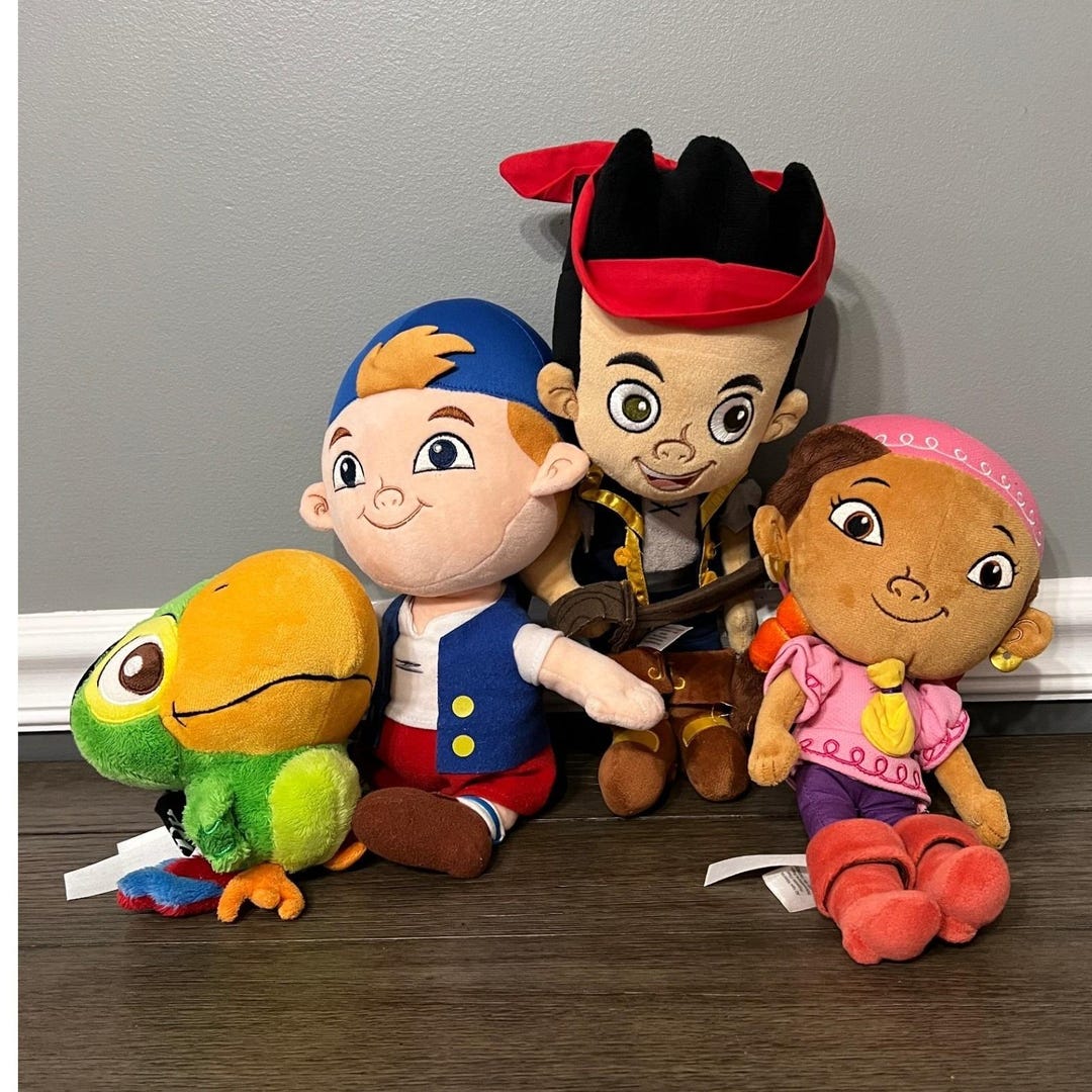 Disney Jake and the Never Land Pirates Plush Set Jake Izzy Cubby Skully ...