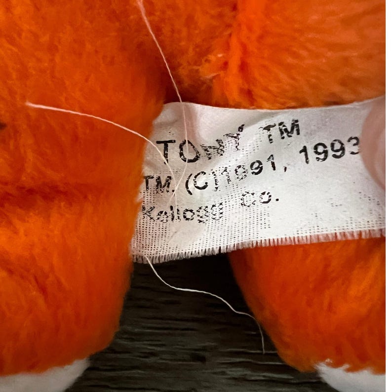 Tony the Tiger Plush Stuffed Animal Kellogg's Cereal Toy Vintage 1993 ...