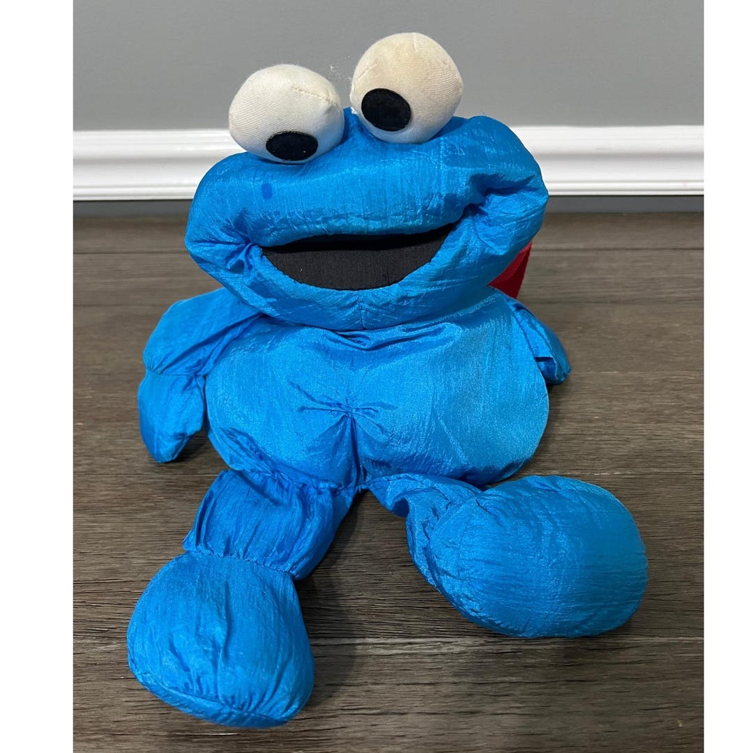 VTG 1995 Tyco Hungry Cookie Monster Parachute Nylon Plush Sesame Street ...