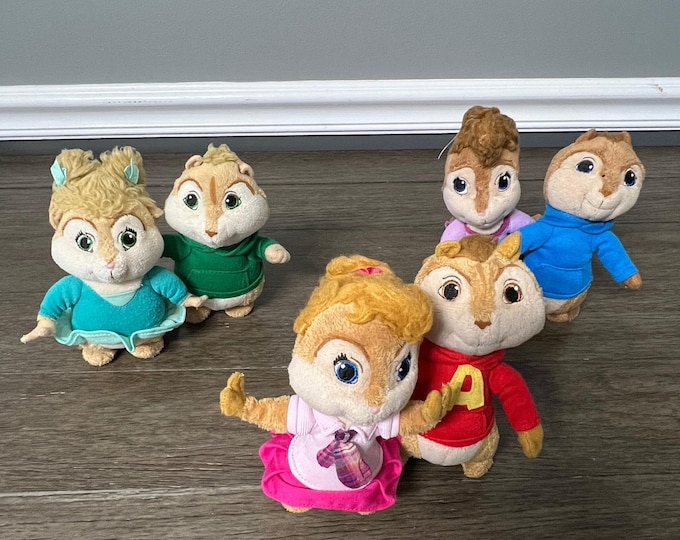Alvin and the Chipmunks Plush Set Cartoon Characters Kids Stuffed ...