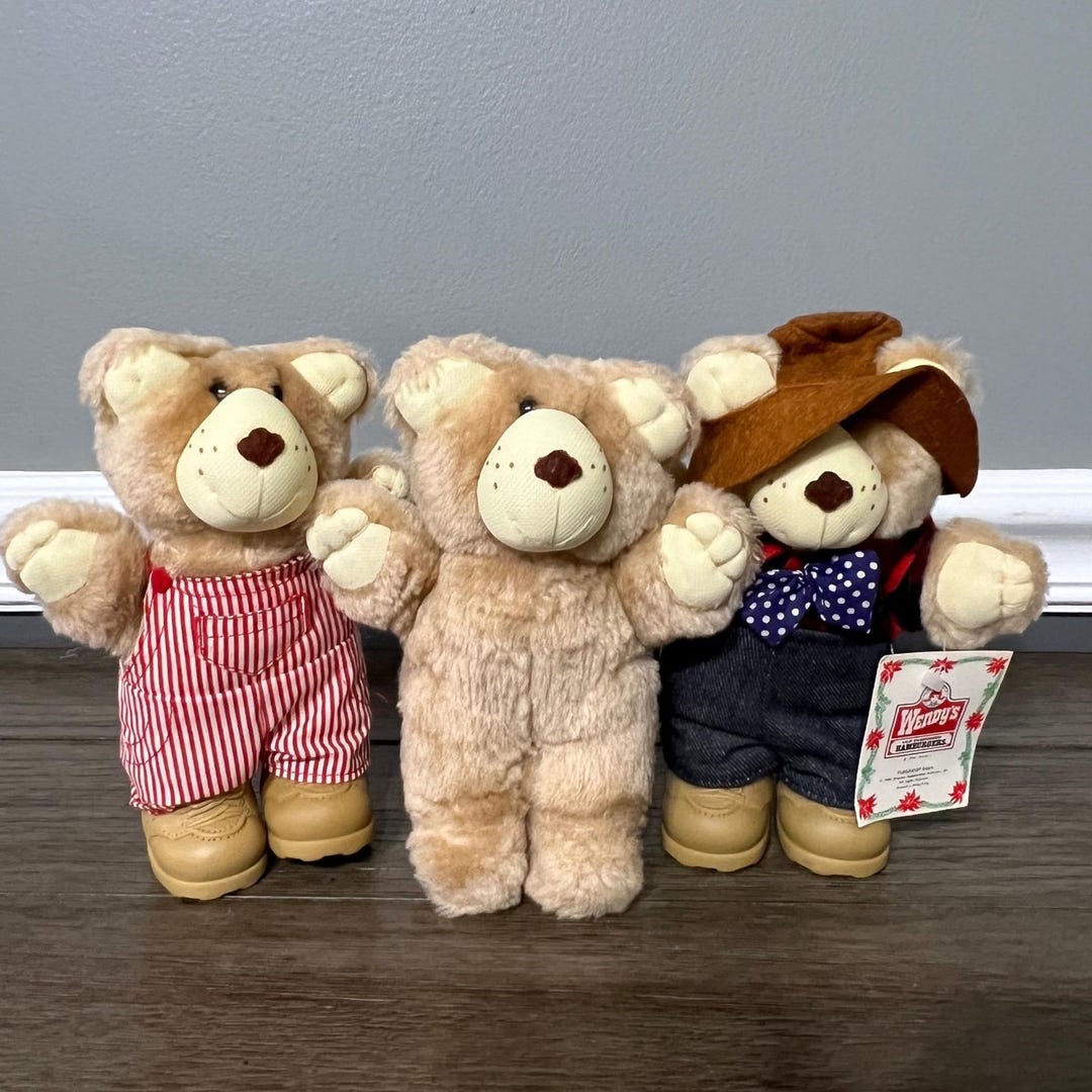 Vintage 1986 Furskins Wendy's Teddy Bears Stuffed Animal Toy Bundle - Etsy