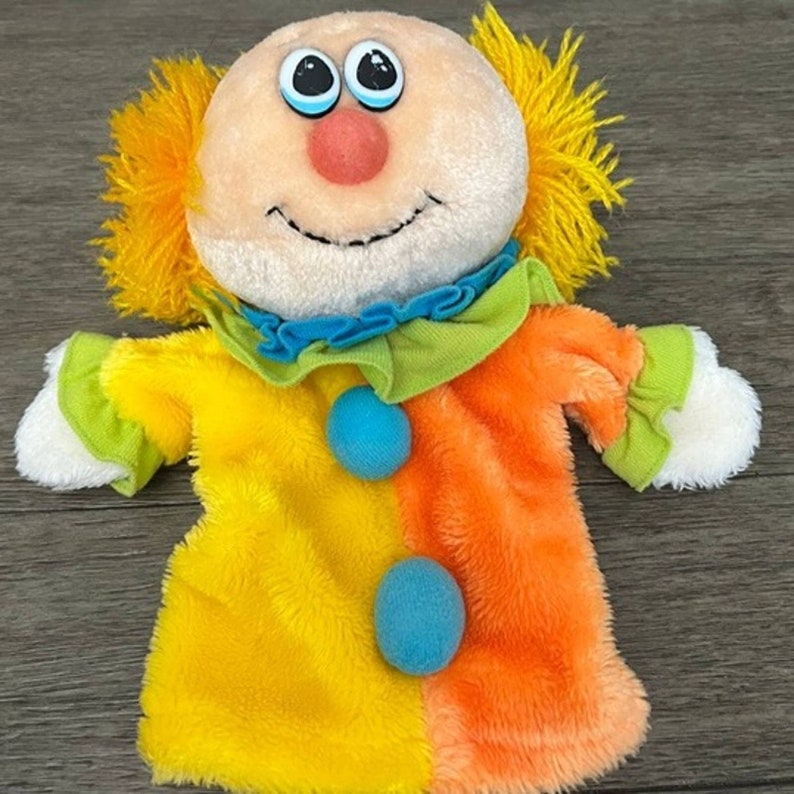 Dakin Clown Hand Puppet Plush Vintage 1982 - Etsy