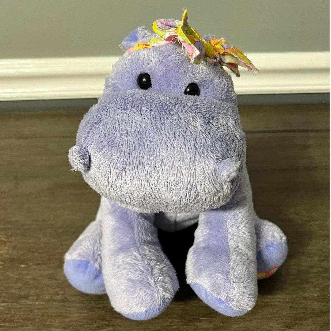Vintage Applause Purple Hippo With Conversation Hearts Plush - Etsy