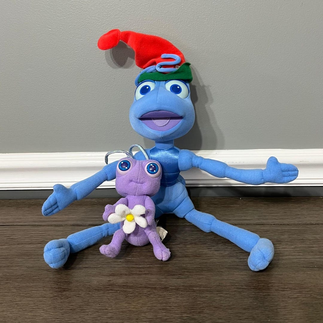Disney Pixar A Bug's Life Flik & Dot Plush Set Mattel 1998 Toy ...