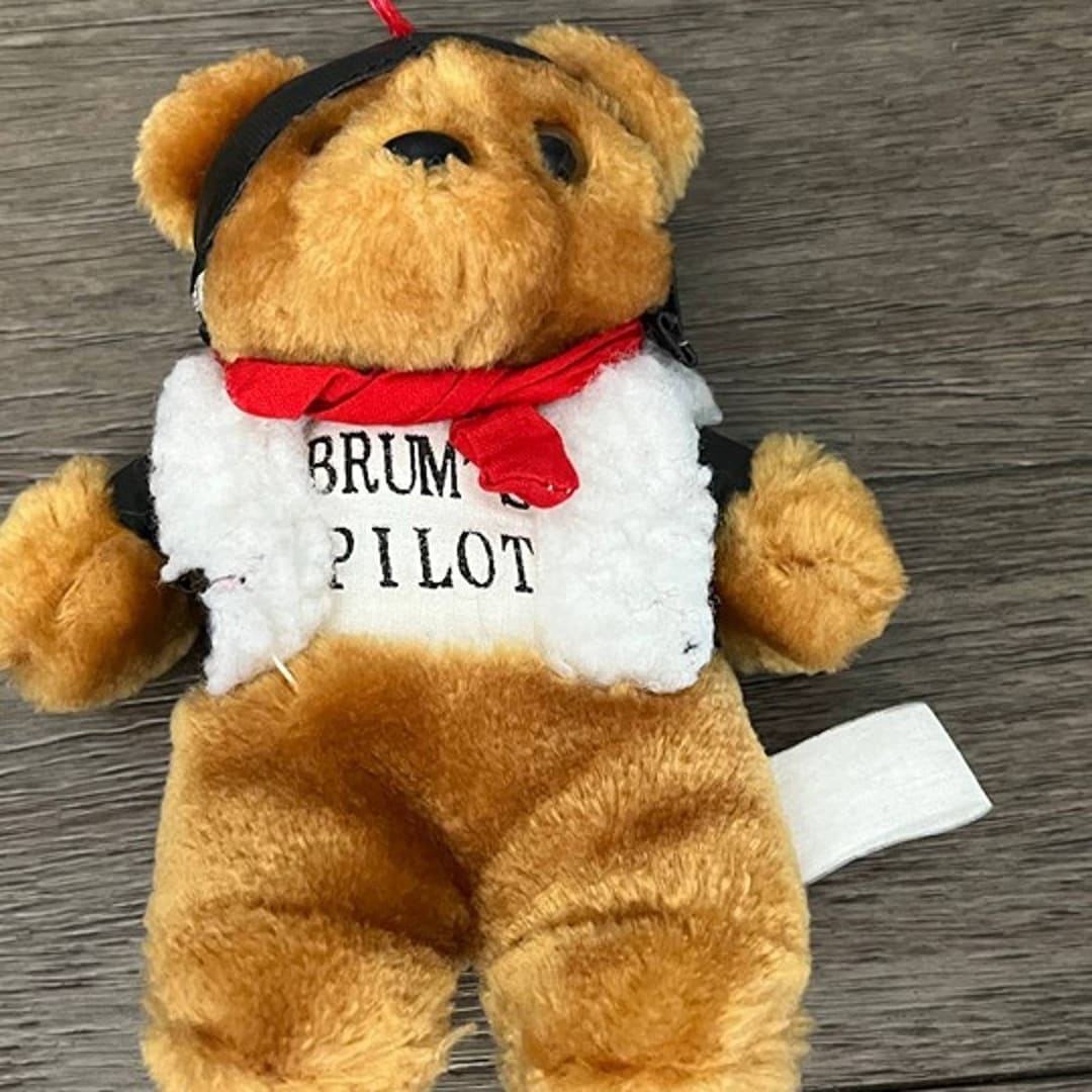 Aviation Brum Pilot Teddy Bear Plush Vintage - Etsy
