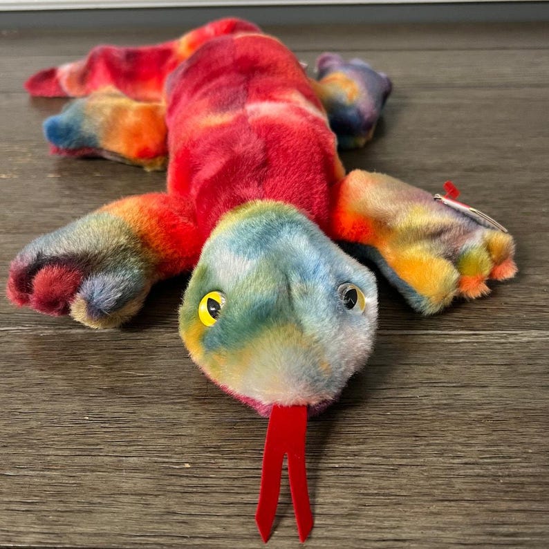 Vintage 1999 Ty Beanie Buddies Lizzy the Tye Dyed Lizard Plush - Etsy