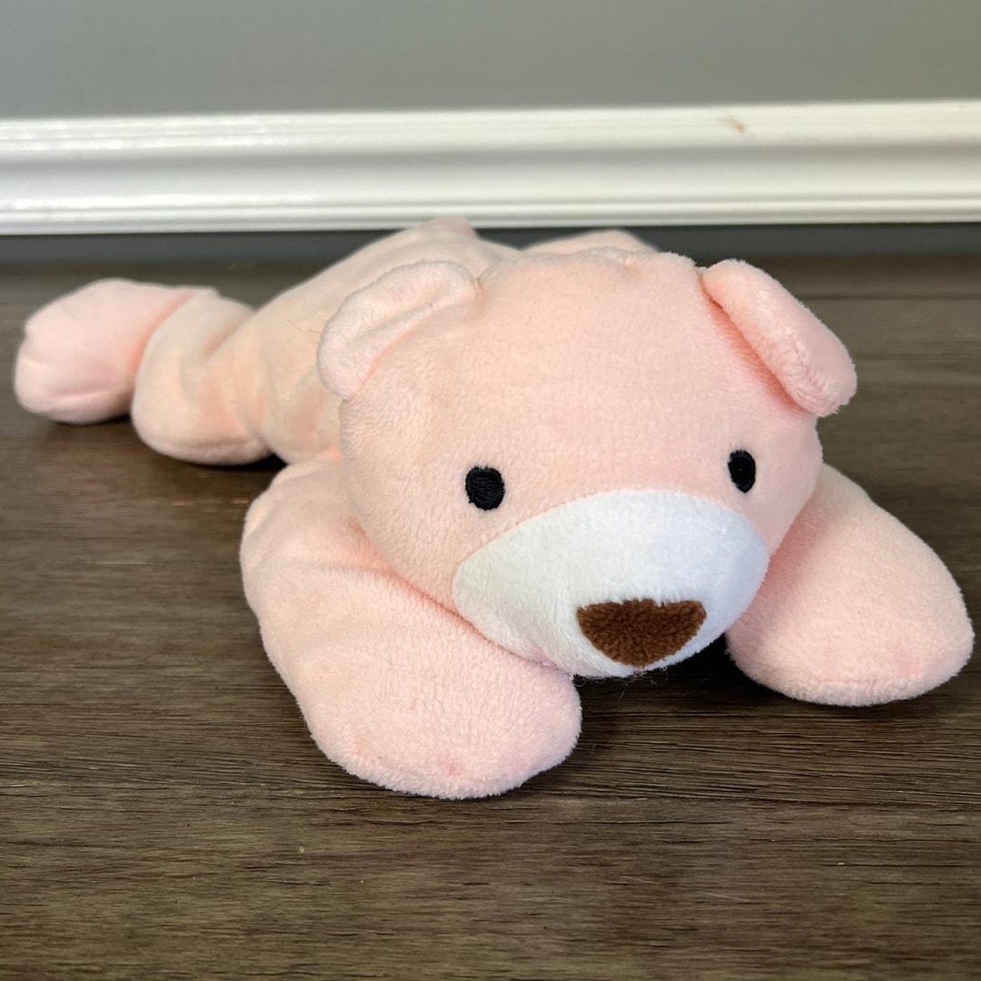 Vintage 1994 Ty Pillow Pals Snuggy the Pink Teddy Bear Plush - Etsy