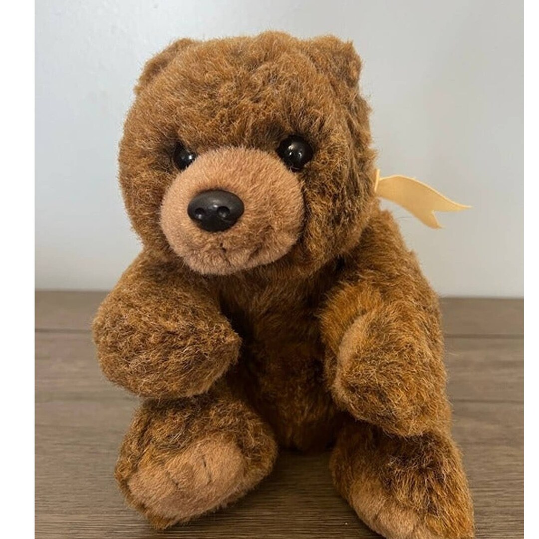TY Classics Collection Magee the Teddy Bear With Gold Neck Ribbon Plush ...