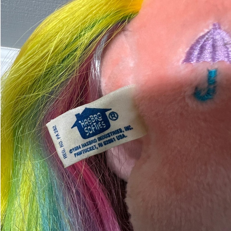 Vintage 1984 My Little Pony Parasol Plush Hasbro Softies G1 Rainbow ...