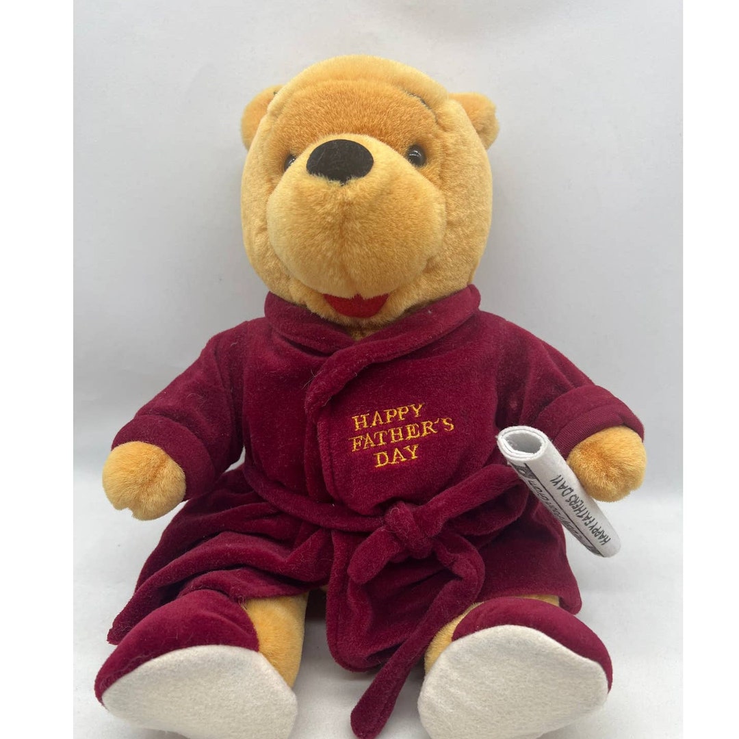 Disney's Winne the Pooh Father's Day Bear in Robe, Slippers and ...