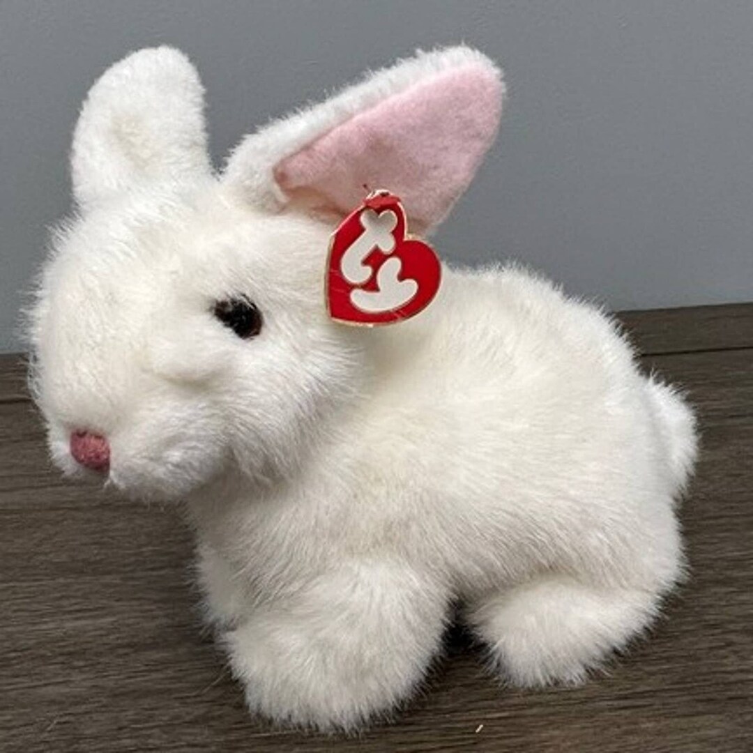 Ty Classic Bows the White Bunny Rabbit Plush Vintage 1997 W/ Hang Tag ...