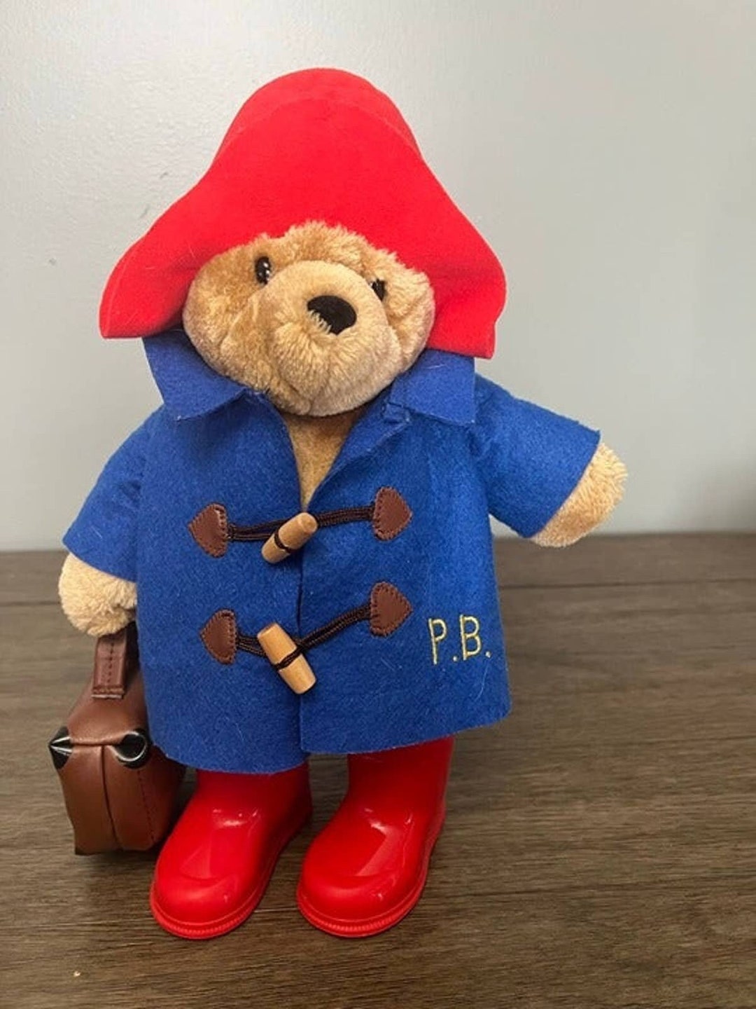 Paddington Bear With Blue Button Jacket Red Hat & Boots Carrying ...