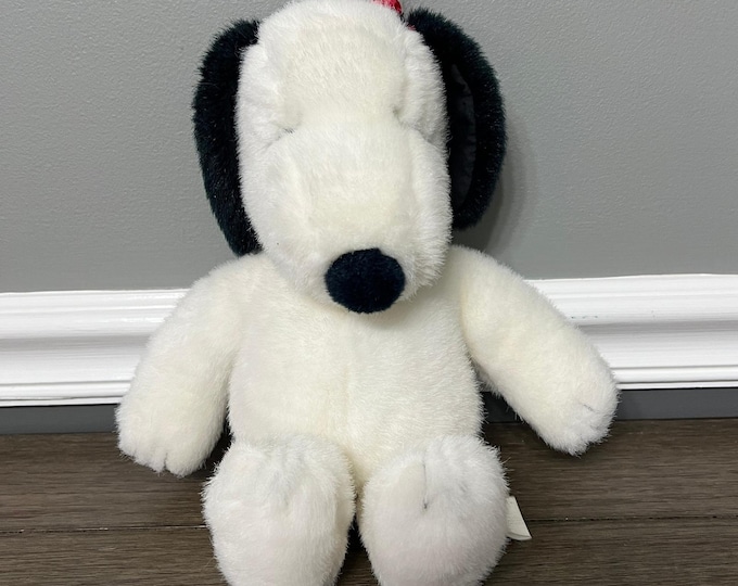 Vintage Peanuts Snoopy Belle Plush Stuffed Animal Toy Red Bow - Etsy