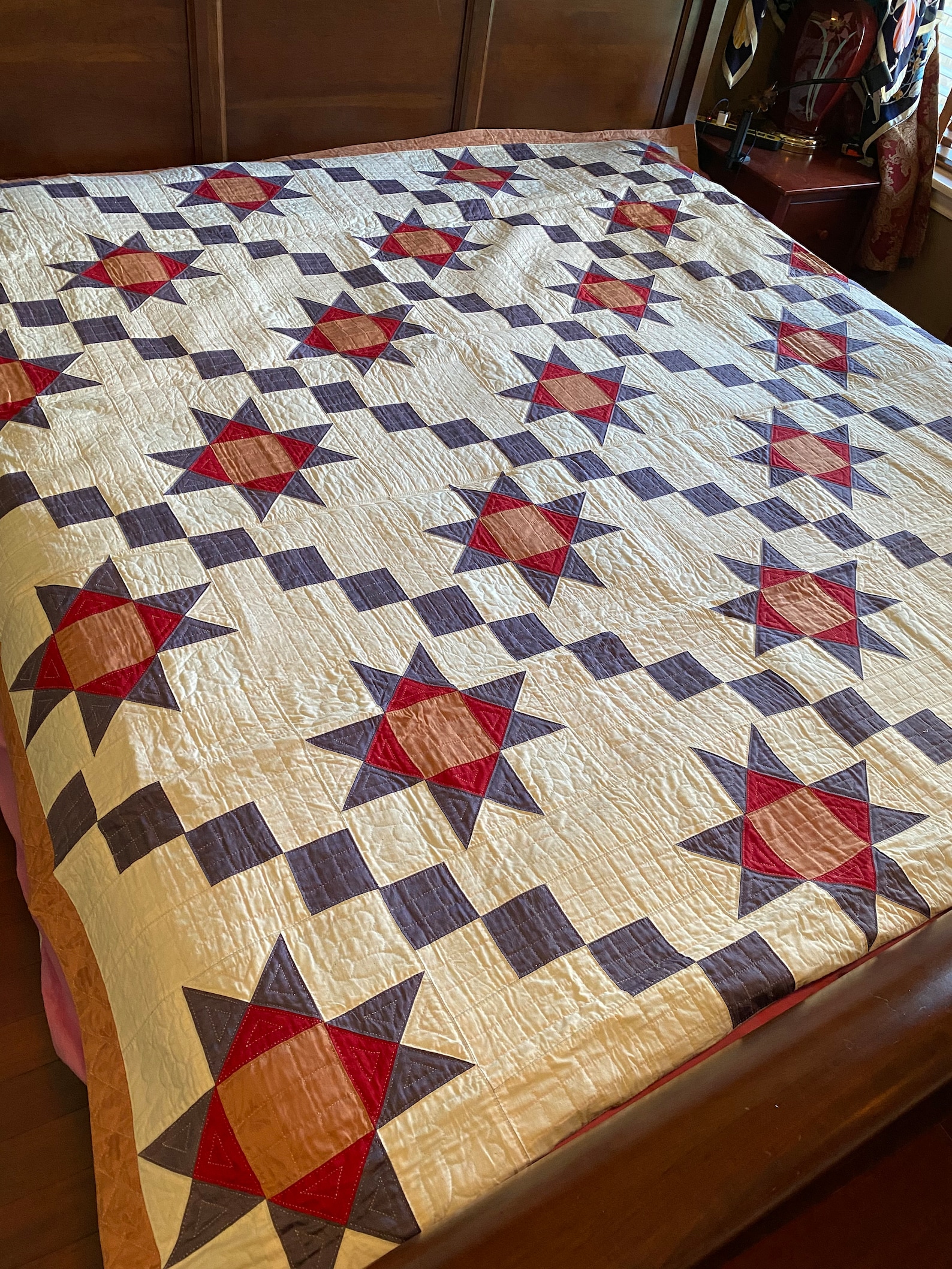 New Handsewn Hand-sewn Quilt Handstitched Hand Stitch Quilt Patchwork ...