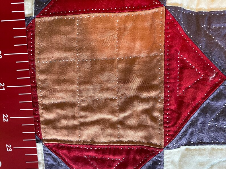 New Handsewn Hand-sewn Quilt Handstitched Hand Stitch Quilt Patchwork ...