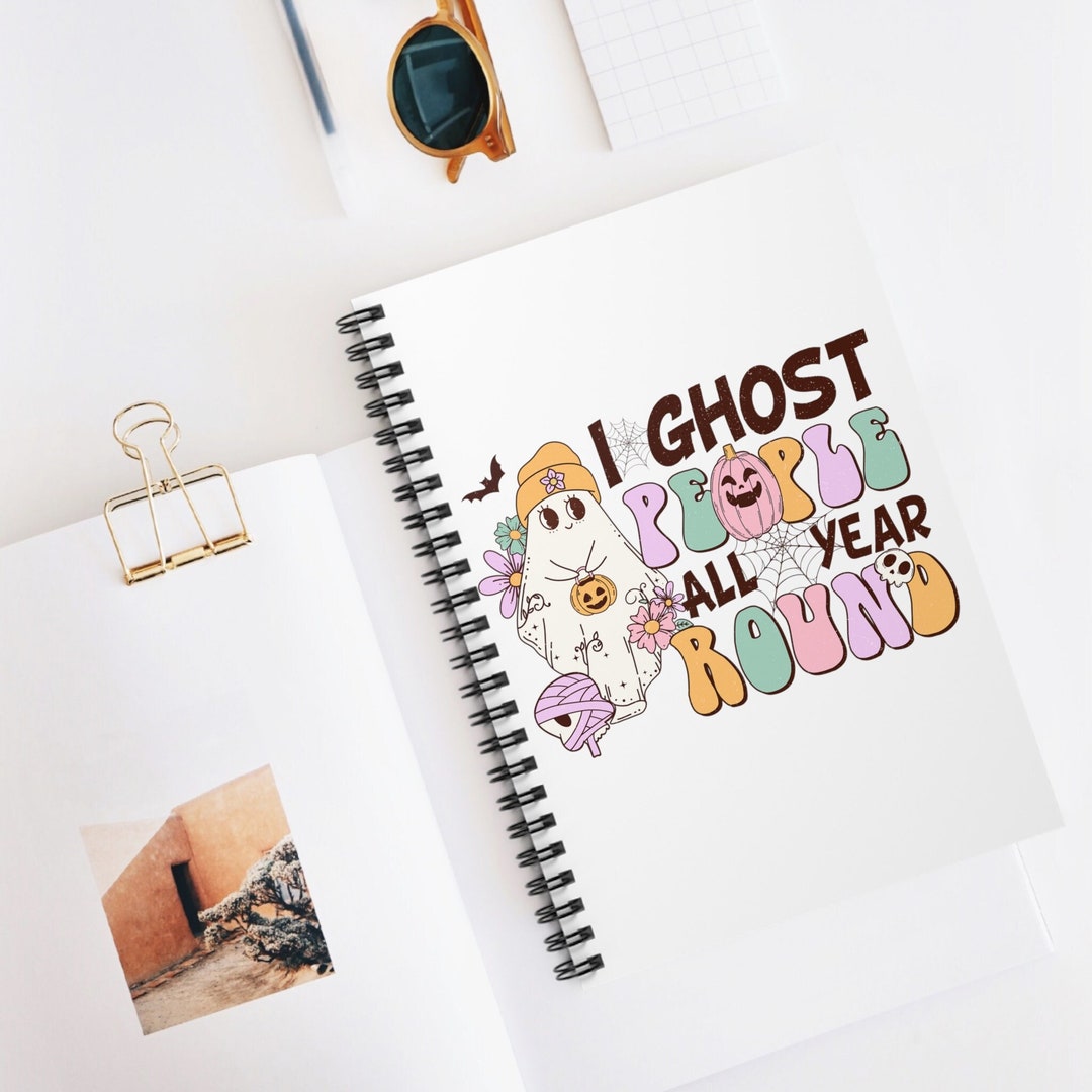 Retro I Ghost People All Year Round Spiral Notebook Ruled Line,cute ...