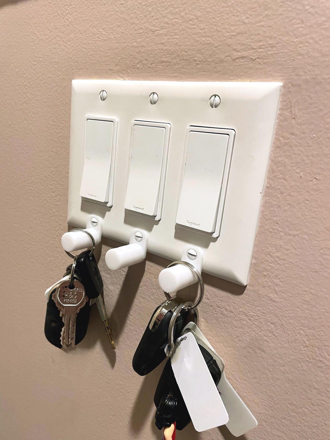 Light Switch Key Holder Hooks (3 Pack) – 3D Printed Key Storage - Etsy