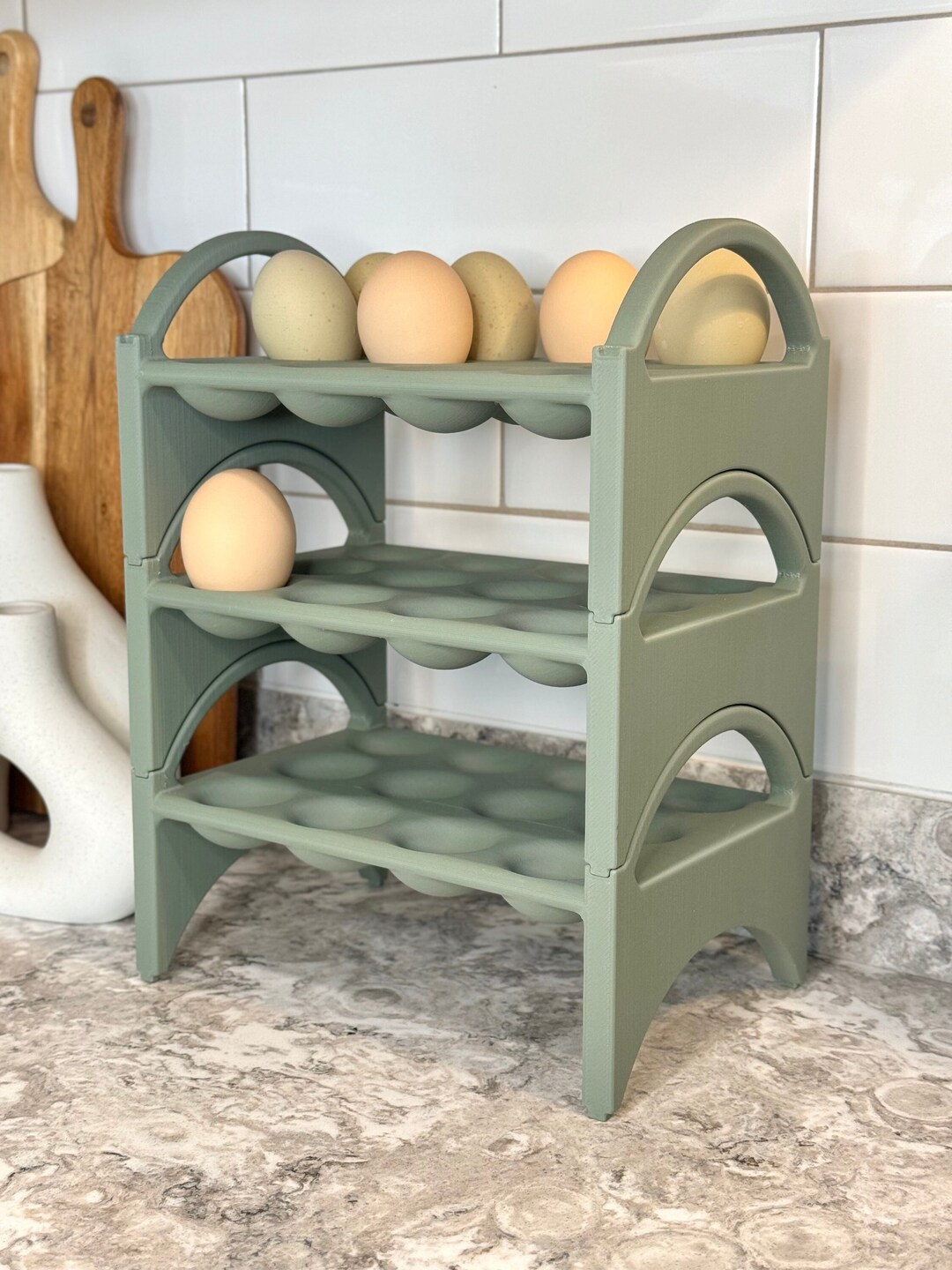 Stackable 12 Count Egg Holder Countertop Stackable Egg Tray Farm Fresh ...