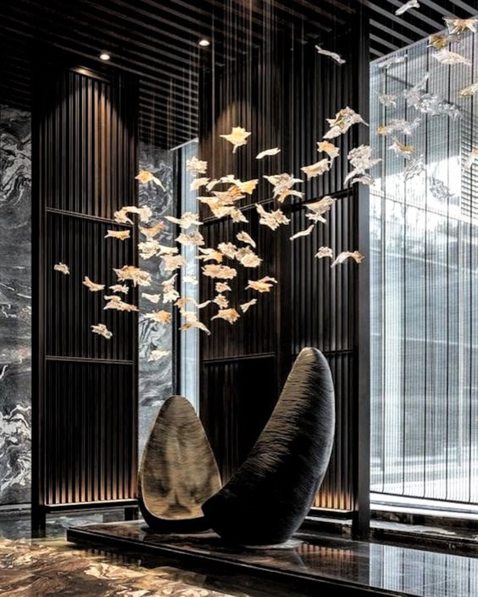 CUSTOM LARGE CHANDELIER, Modern Entry Chandelier, Murano Art Glass ...