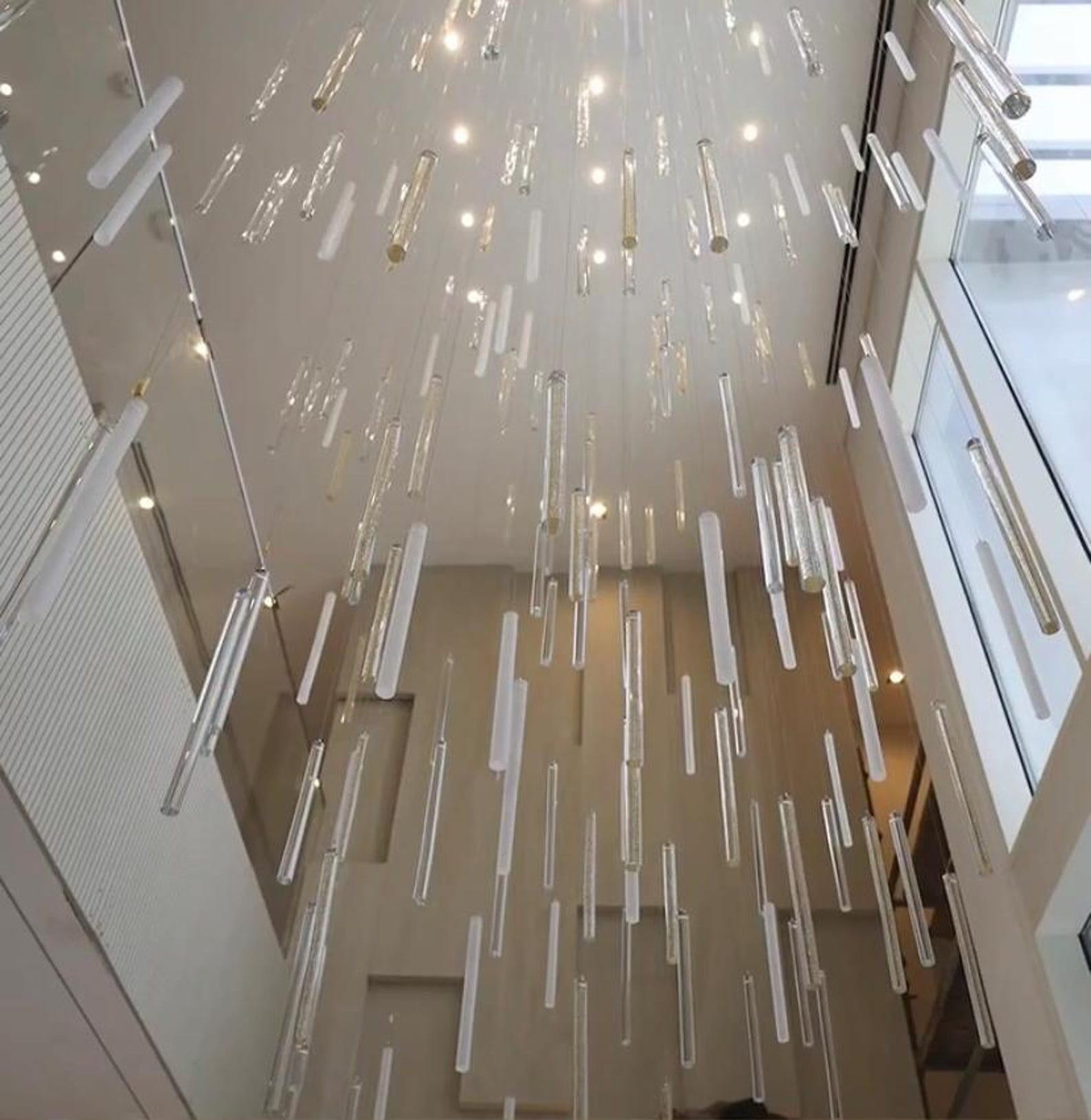 Blown-glass-light Fixture, Modern-dining-lighting-led-rainfall ...