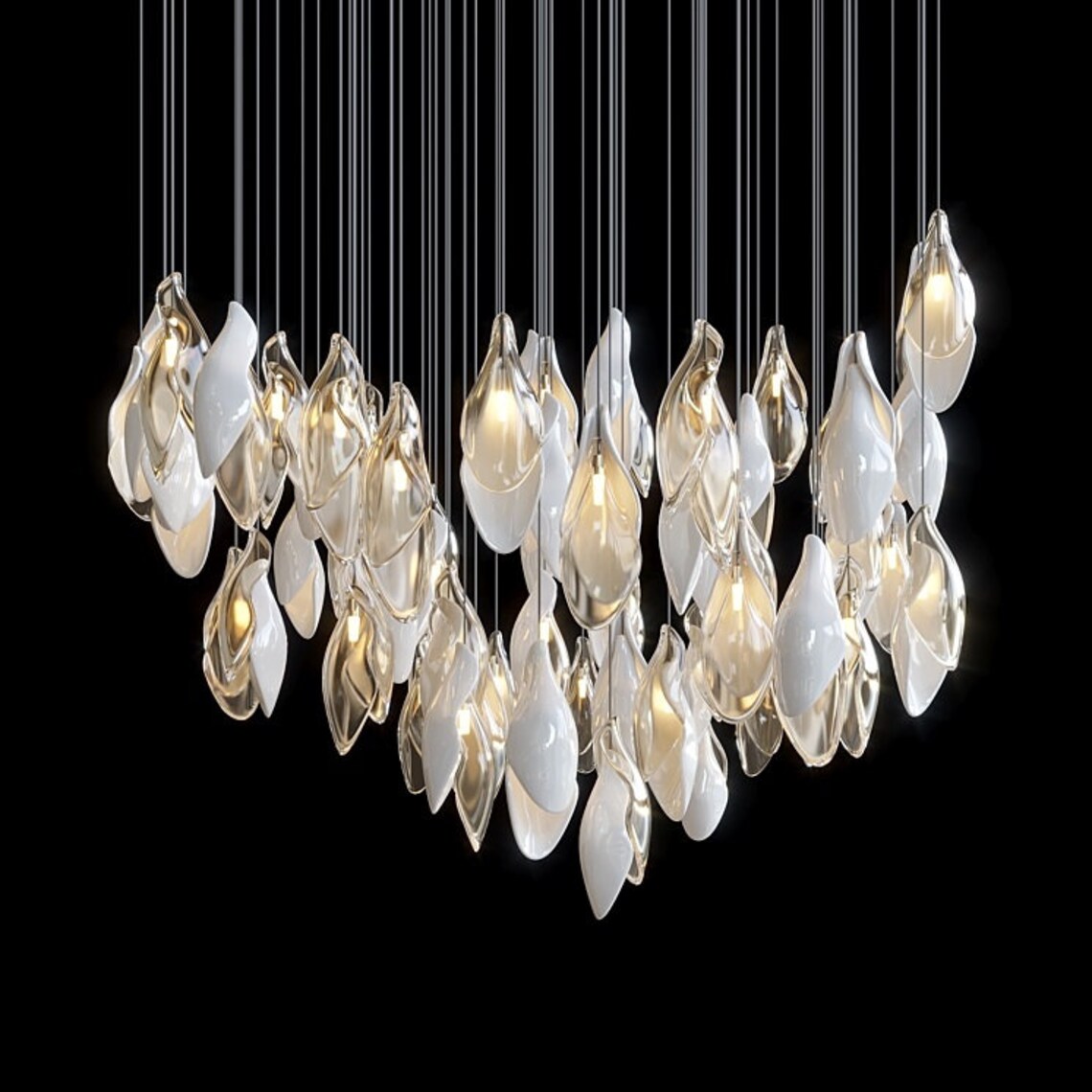 Handcrafted-art-glass-multi-pendant-chandelier-led LUCCI ART CHANDELIER ...