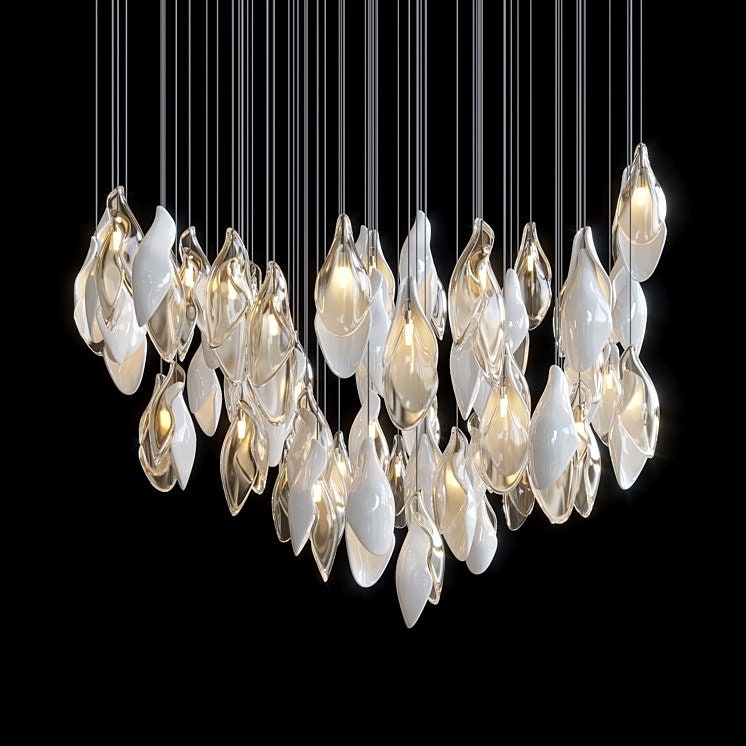 Handcrafted-art-glass-multi-pendant-chandelier-led LUCCI ART CHANDELIER ...