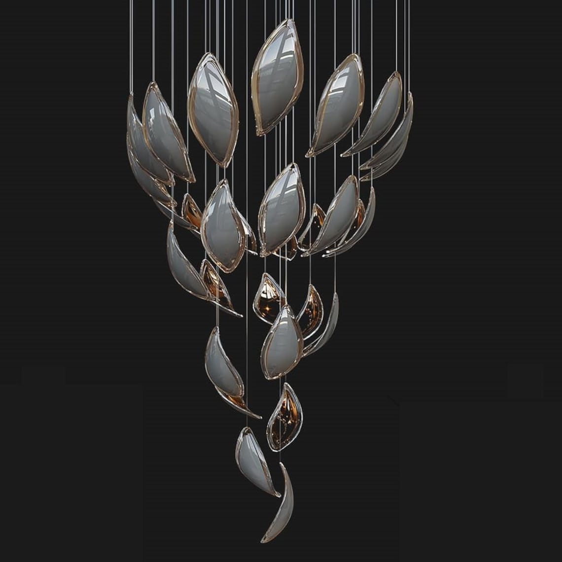 Custom Large Chandelier DROP CHANDELIER murano Art Glass Chandelier ...