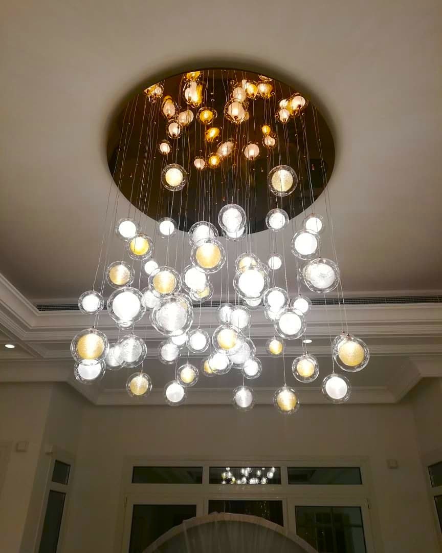 Modern-two-story-large-staircase-chandelier-long-pendant-lighting-led ...