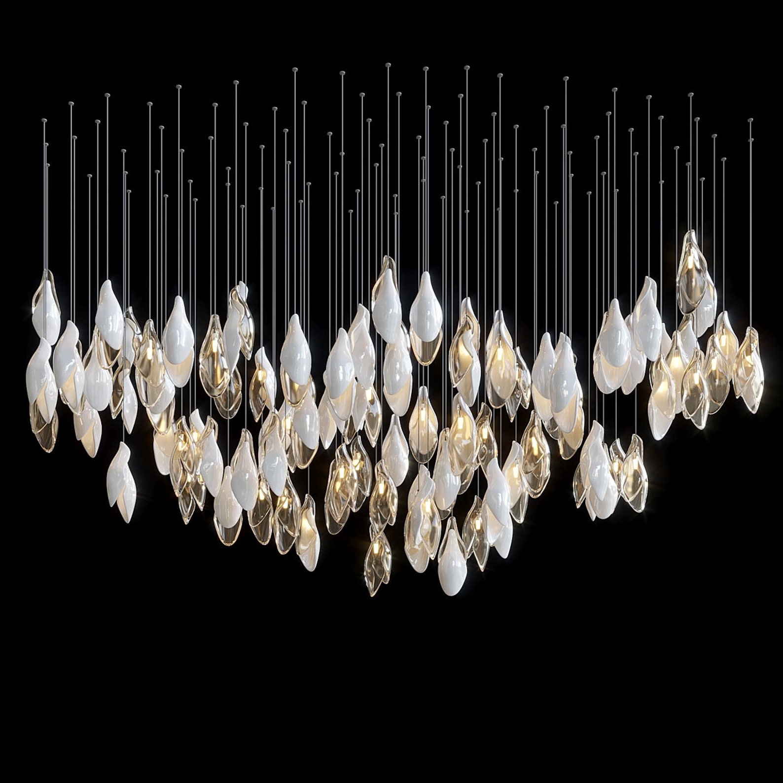 Handcrafted-art-glass-multi-pendant-chandelier-led LUCCI ART CHANDELIER ...