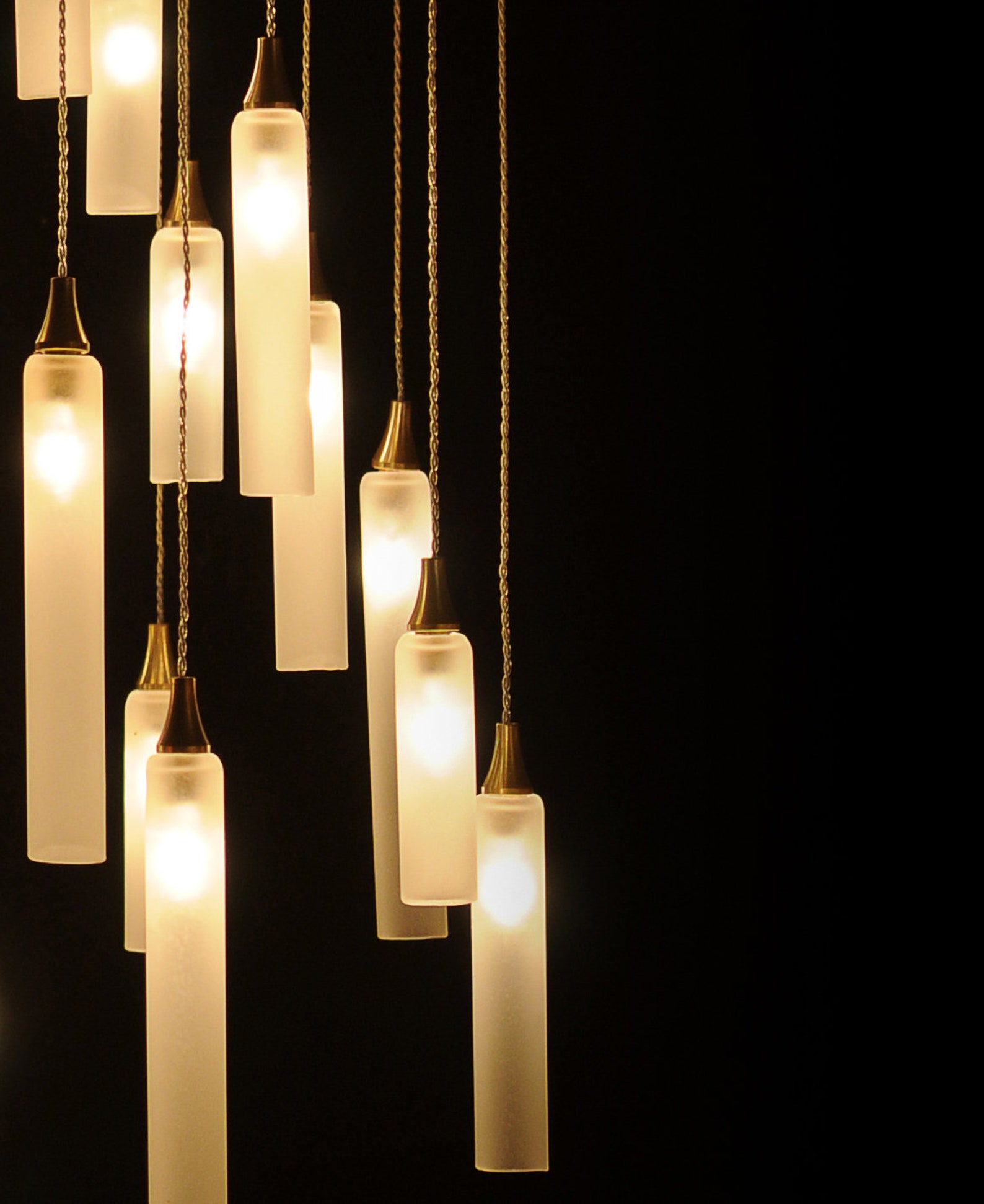 Blown-glass-light Fixture, Modern-dining-lighting-led-rainfall ...