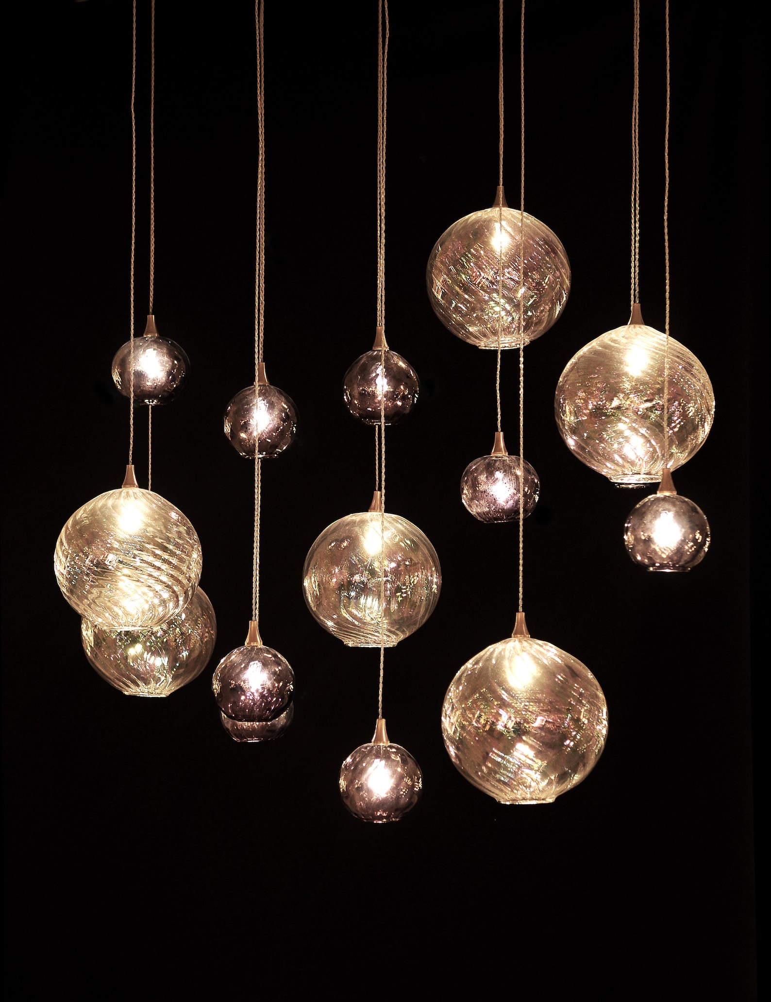 Foyer Lighting-staircase Chandelier Led SWIRL GLOBE LIGHTING Modern ...