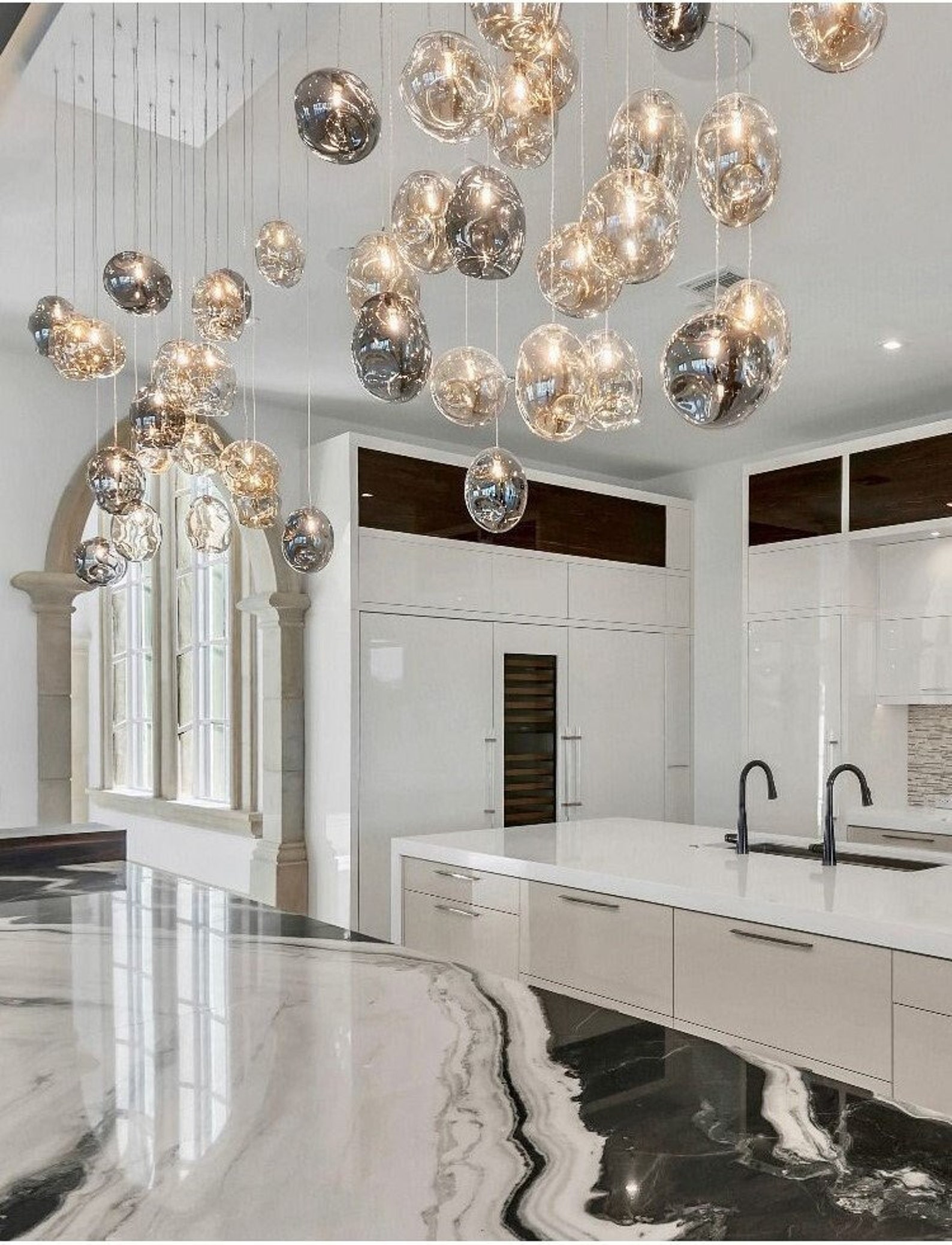 Modern-kitchen-island-dining-chandelier-multi-pendant- MONACO - Custom ...