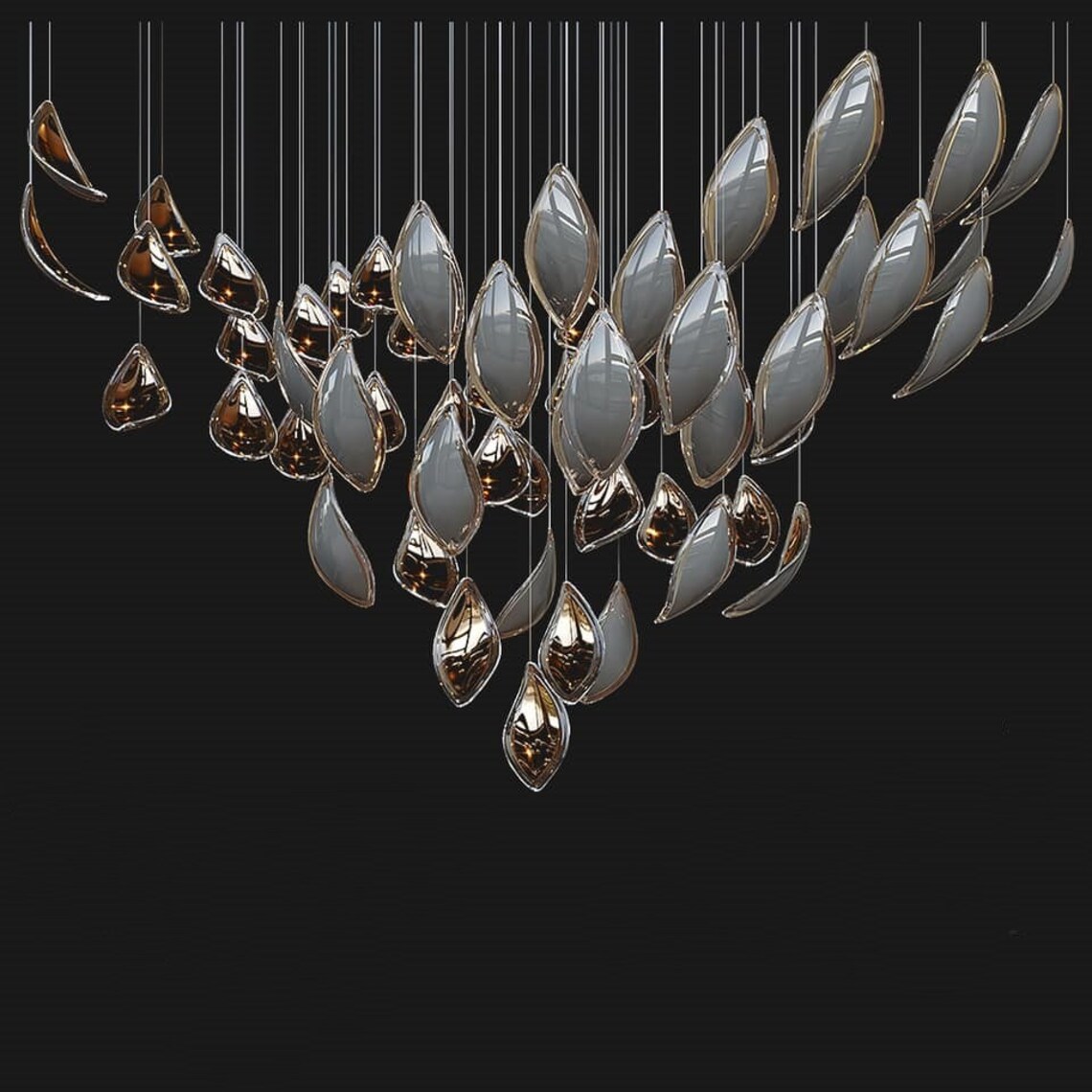 Custom Large Chandelier DROP CHANDELIER murano Art Glass Chandelier ...