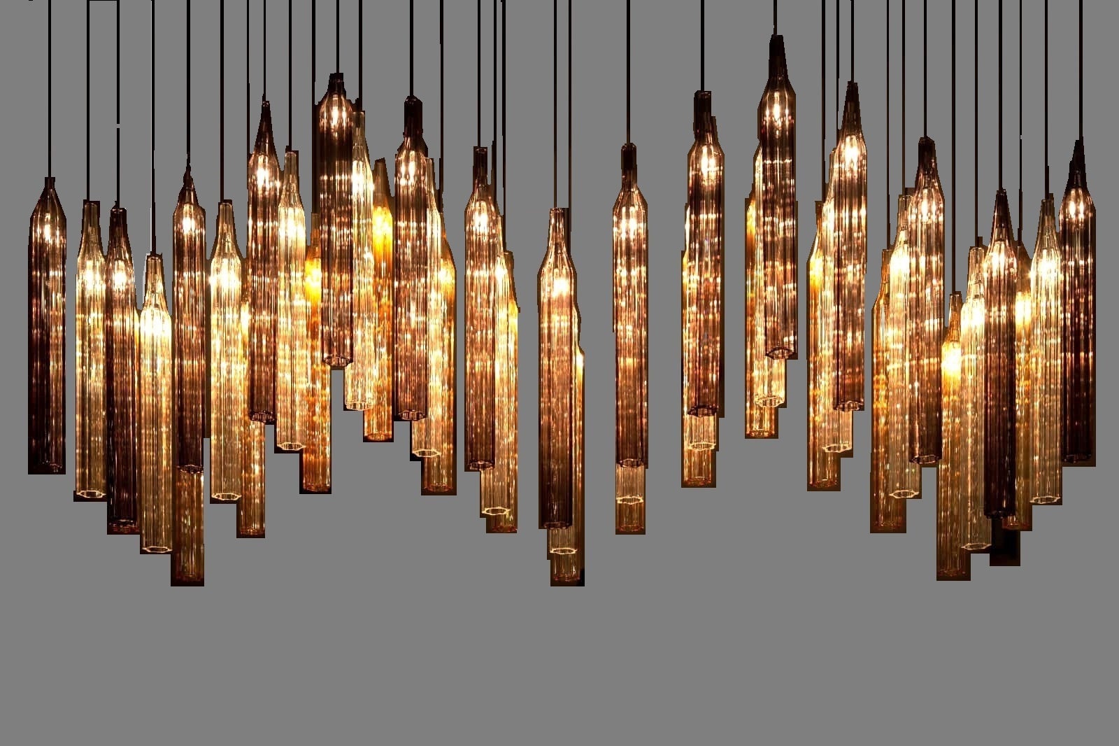 Long-glass-multi-pendant-lighting-cluster-alps CYLINDER - Contemporary ...