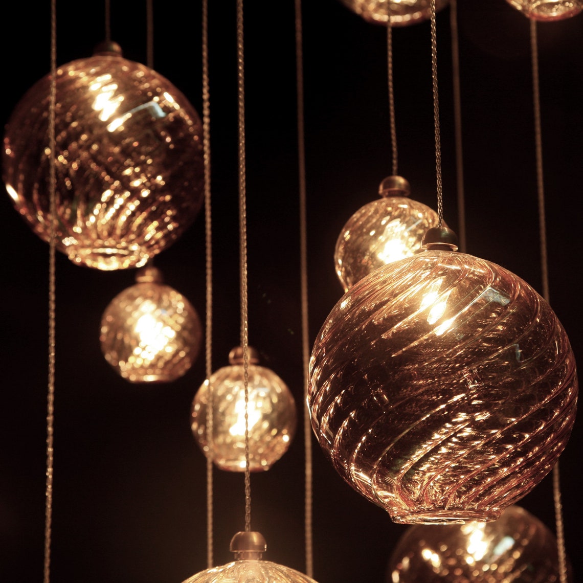 Foyer Lighting-staircase Chandelier Led SWIRL GLOBE LIGHTING Modern ...