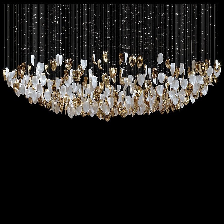 Custom Glass Chandelier, Art Glass Murano, RAIN FOREST CHANDELIER ...